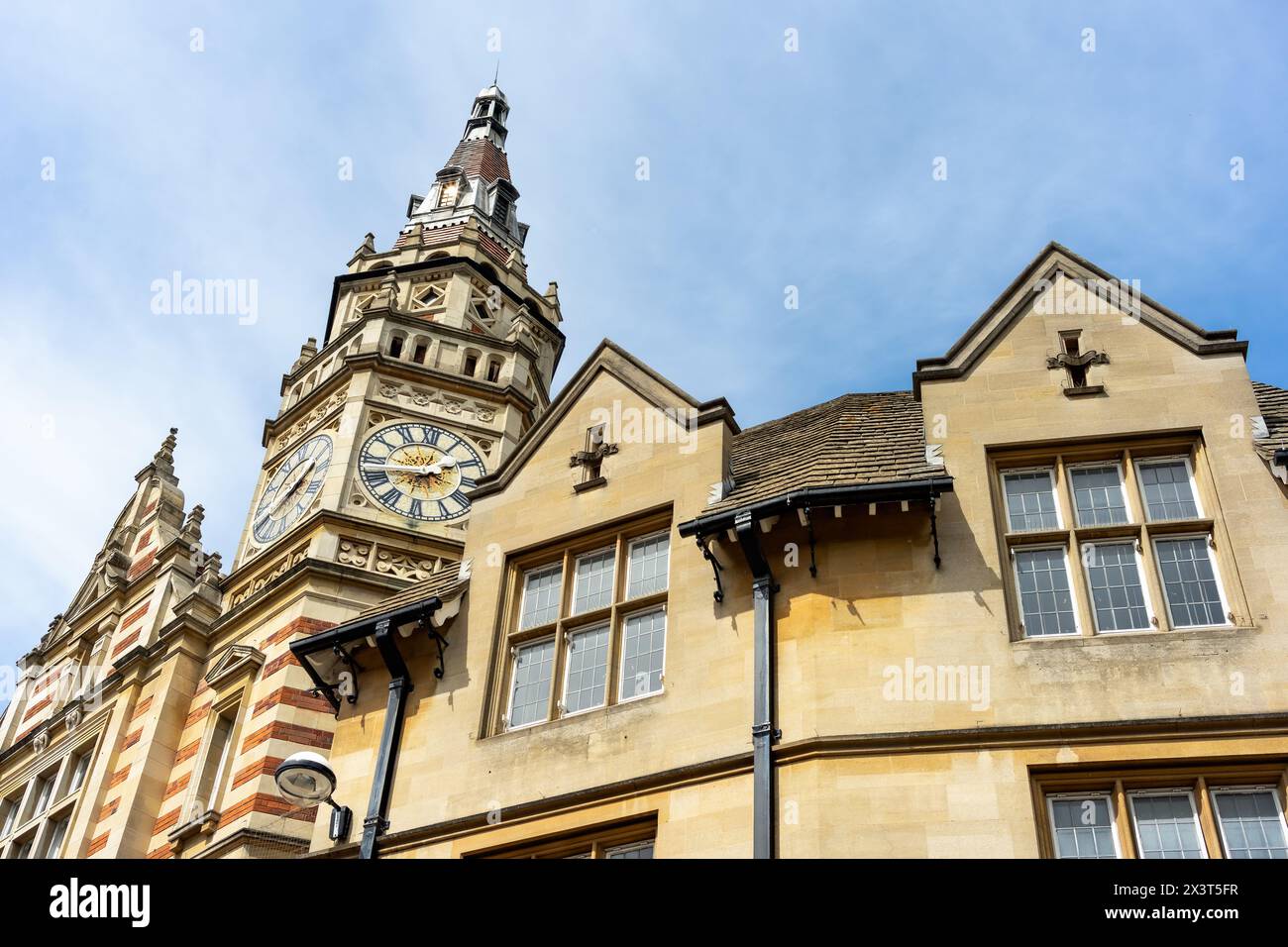 Cambridge, United Kingdom - Old clock tower Stock Photo - Alamy