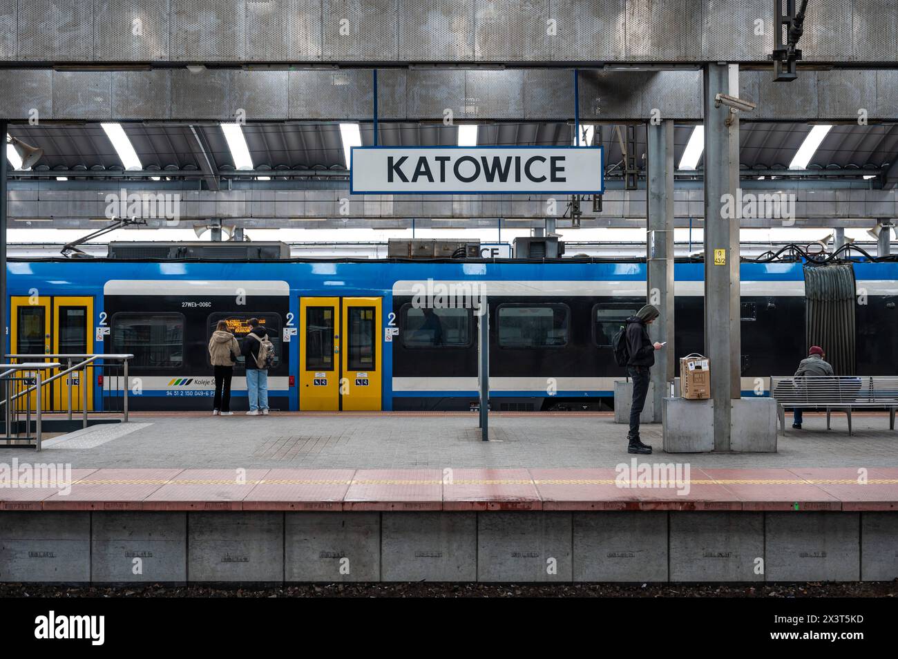 Katowice, Silesian, Poland, March 24, 2024 - The Katowice railway ...