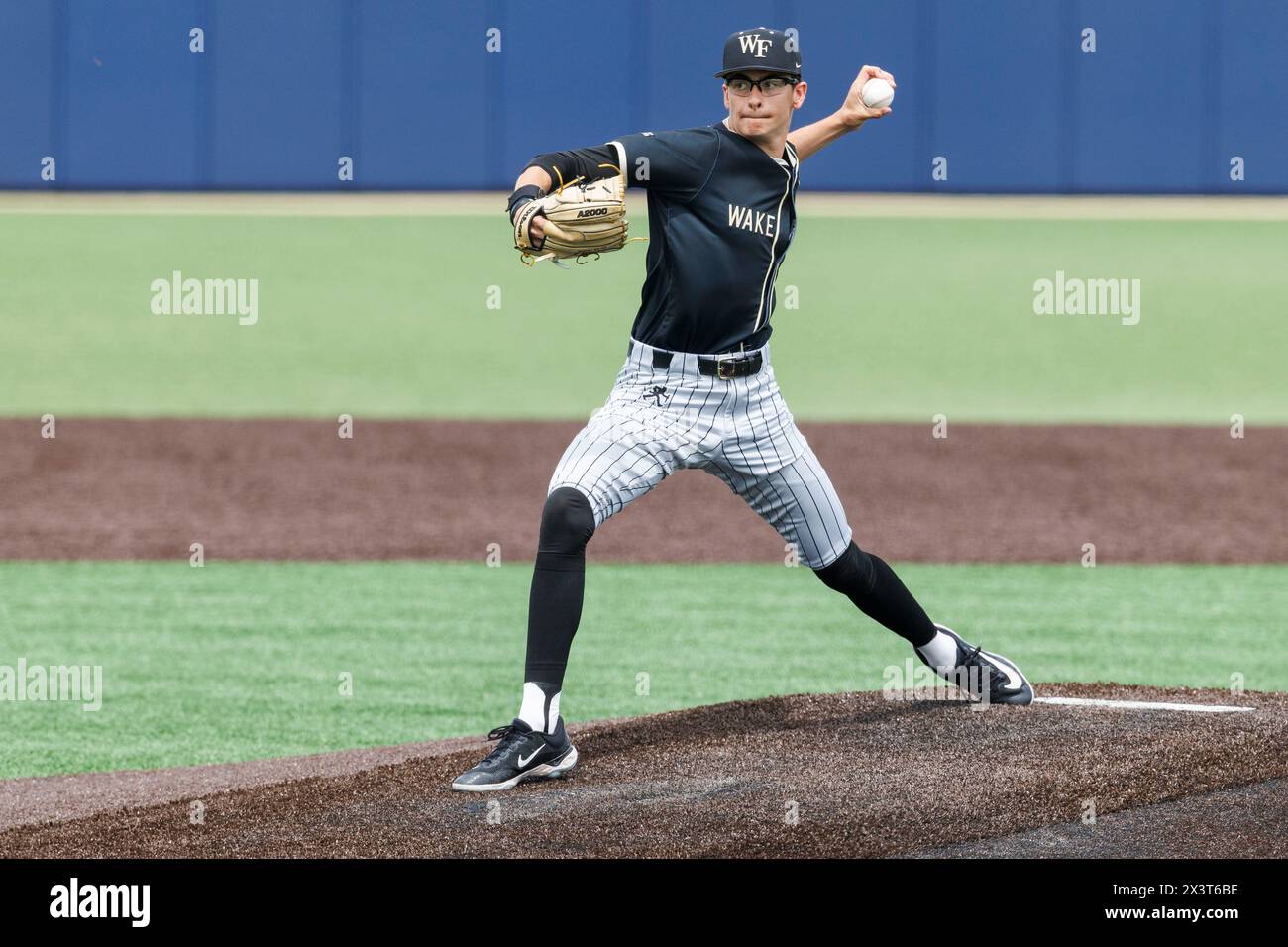 South Bend, Indiana, USA. 28th Apr, 2024. Wake Forest pitcher Zach ...
