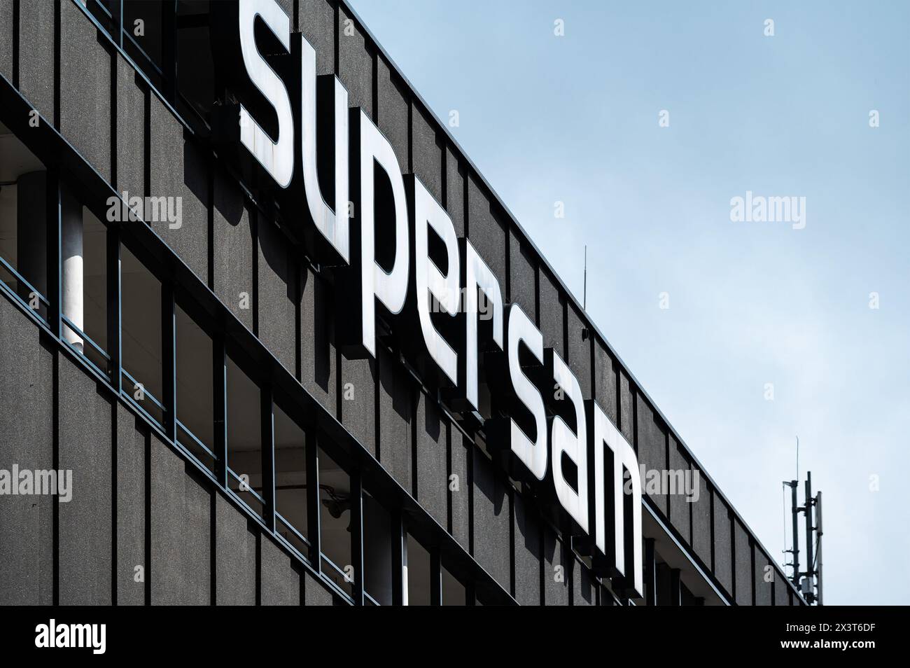 Katowice, Silesian, Poland, March 24, 2024 - Logo of the Supersam ...