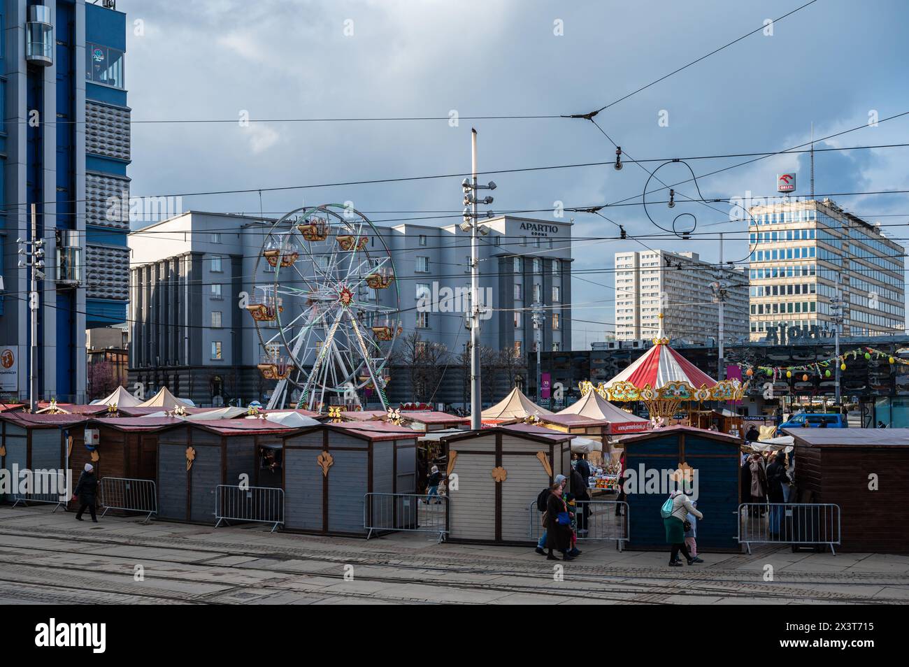 Katowice, Silesian, Poland, March 24, 2024 - Food and gift stalls at ...