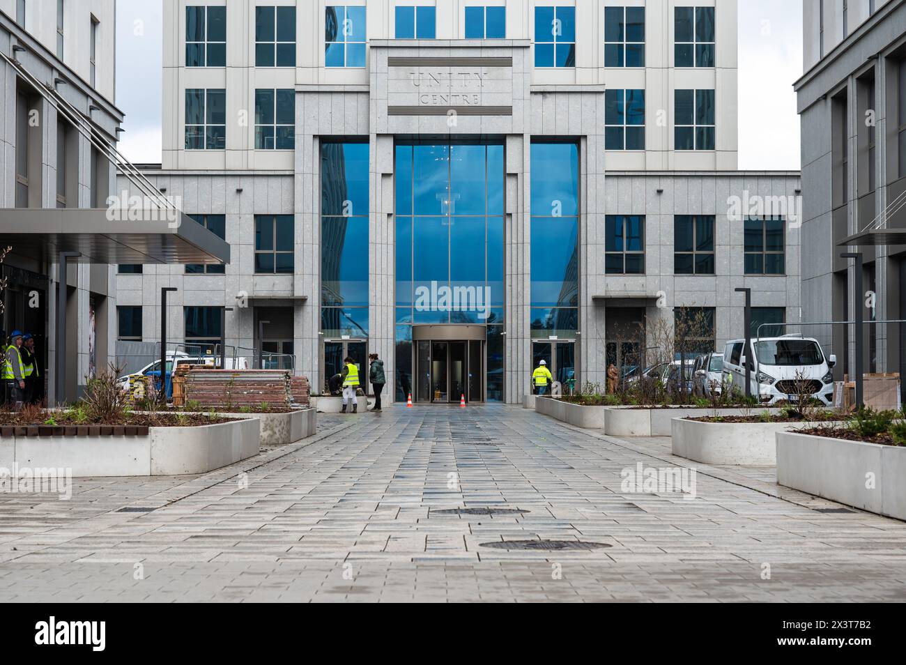 Krakow, Poland, March 25, 2024 - The Unity Tower, a contemporary multi ...