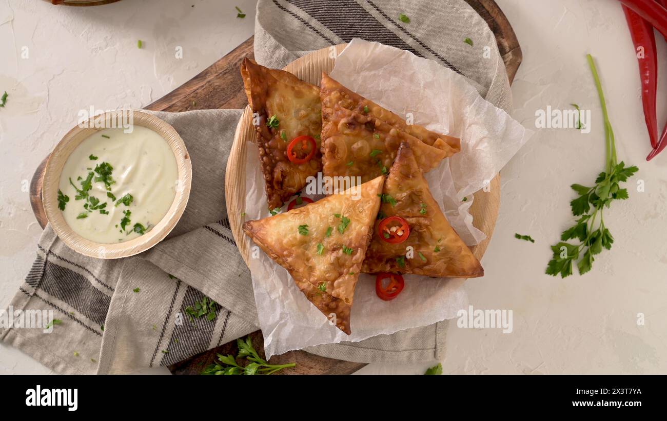 Indian samosas - fried or baked pastry with savoury filling, popular ...