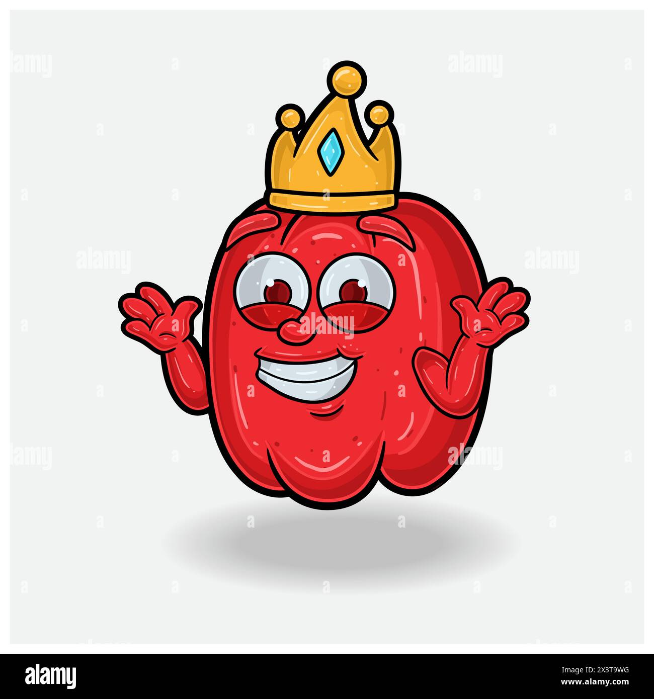 Pepper Mascot Character Cartoon With Dont Know Smile expression. Vector ...