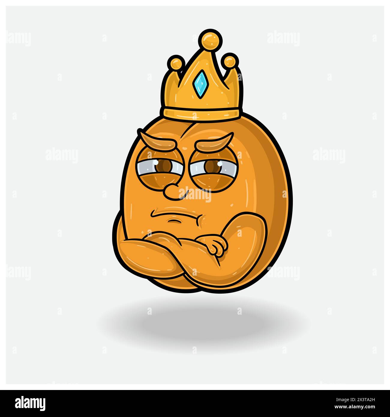 Apricot Mascot Character Cartoon With Jealous expression. Vector ...