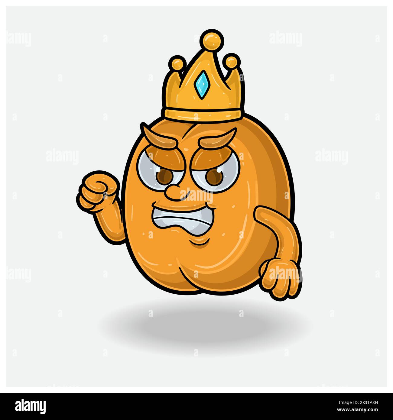 Apricot Mascot Character Cartoon With Angry expression. Vector ...
