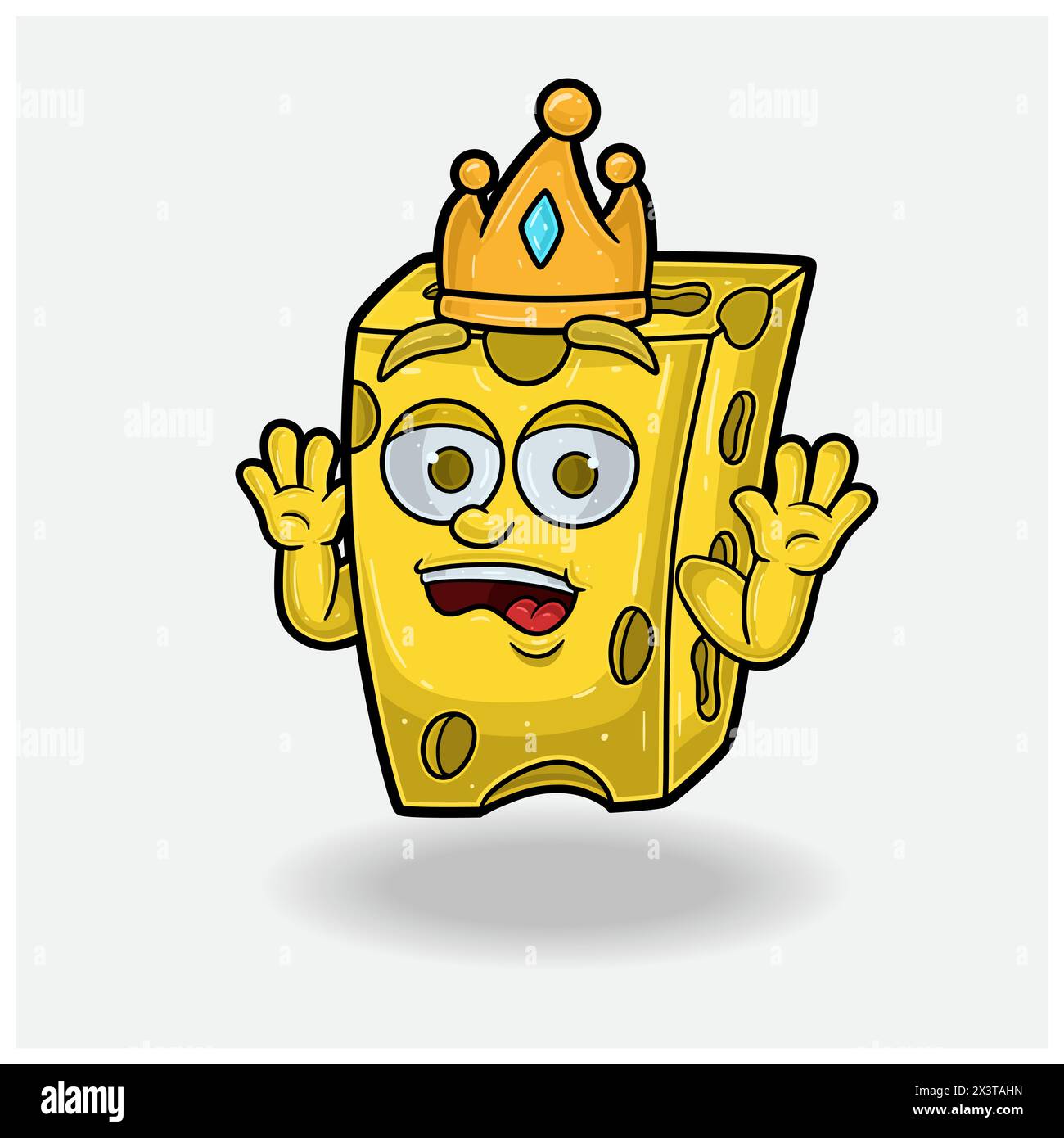 Cheese Mascot Character Cartoon With Shocked expression. Vector ...