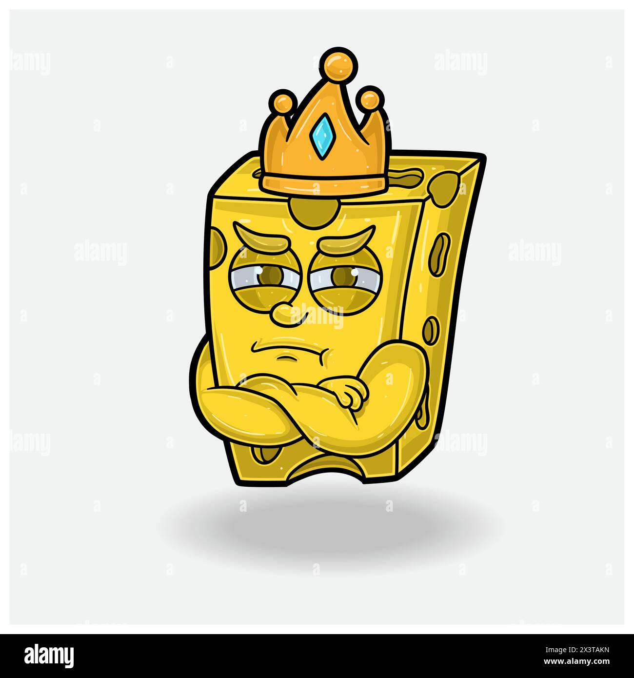 Cheese Mascot Character Cartoon With Jealous expression. Vector ...