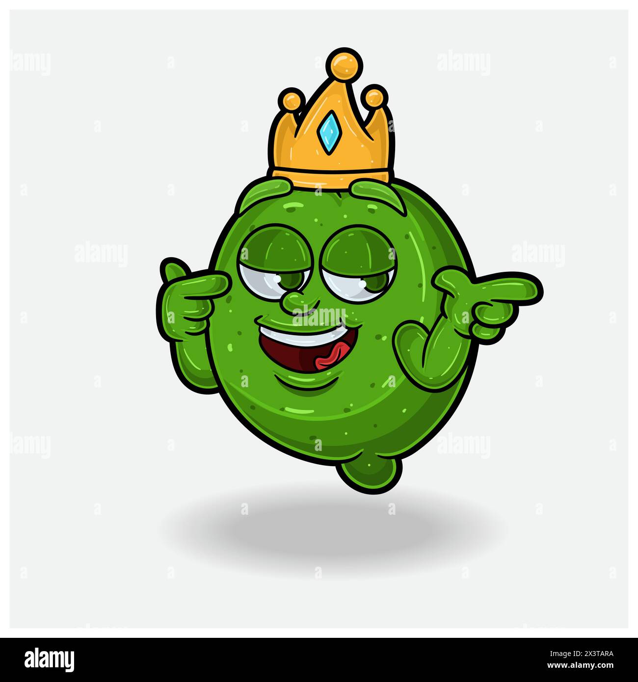 Lime Mascot Character Cartoon With Smug expression. Vector ...