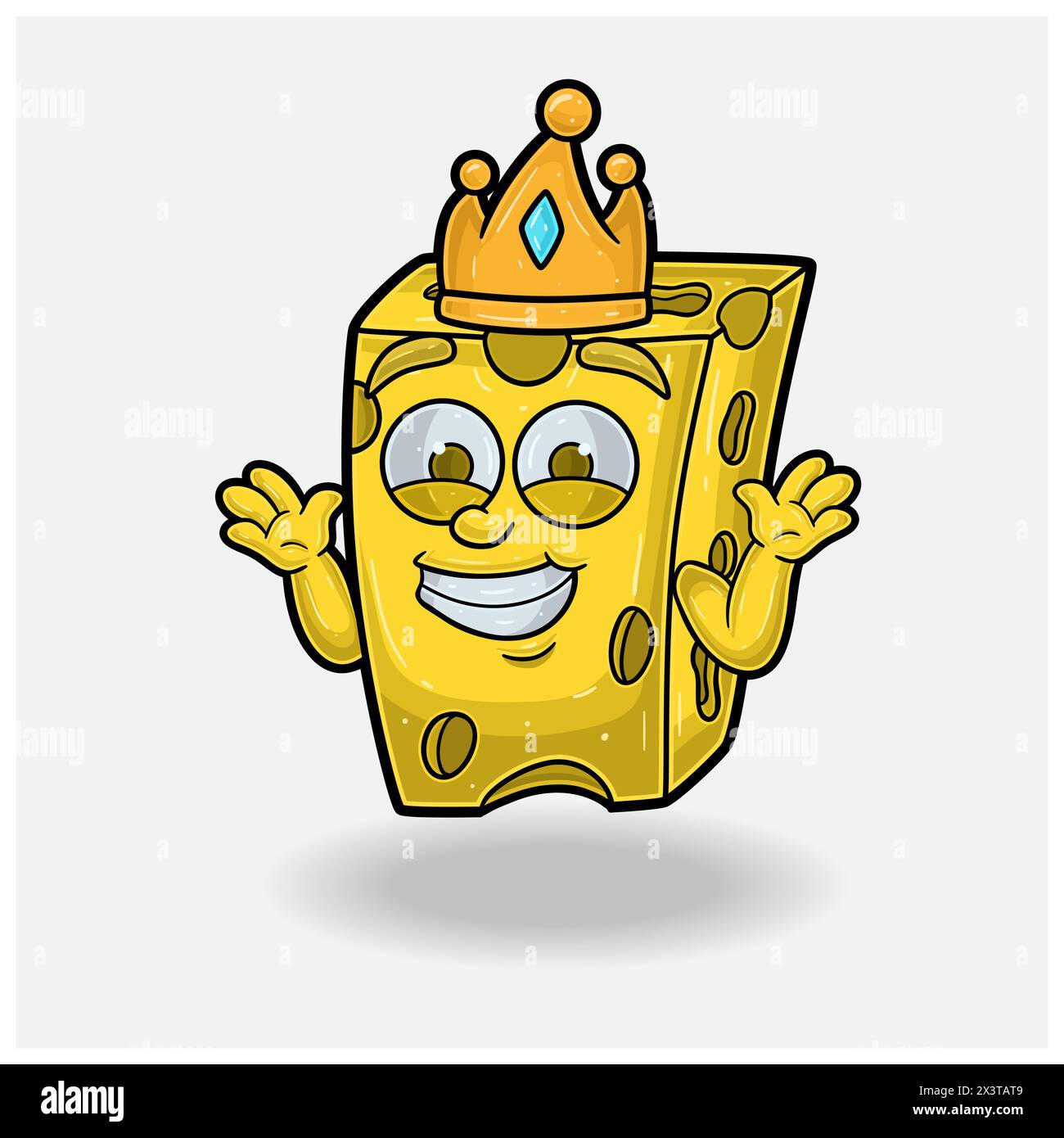 Cheese Mascot Character Cartoon With Dont Know Smile expression. Vector ...