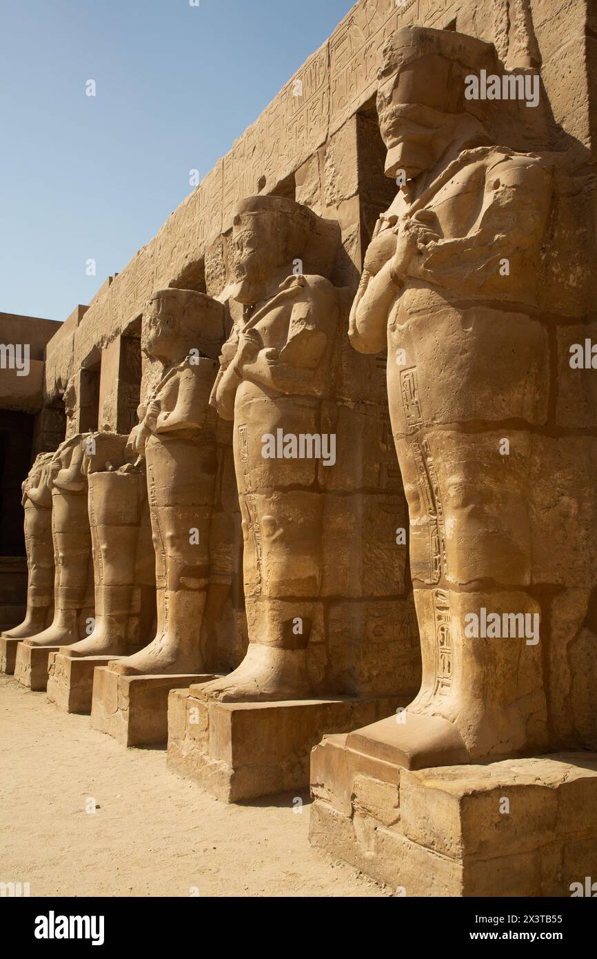 Statues of Rameses III as Osiris, Temple of Rameses III, Karnak Temple ...