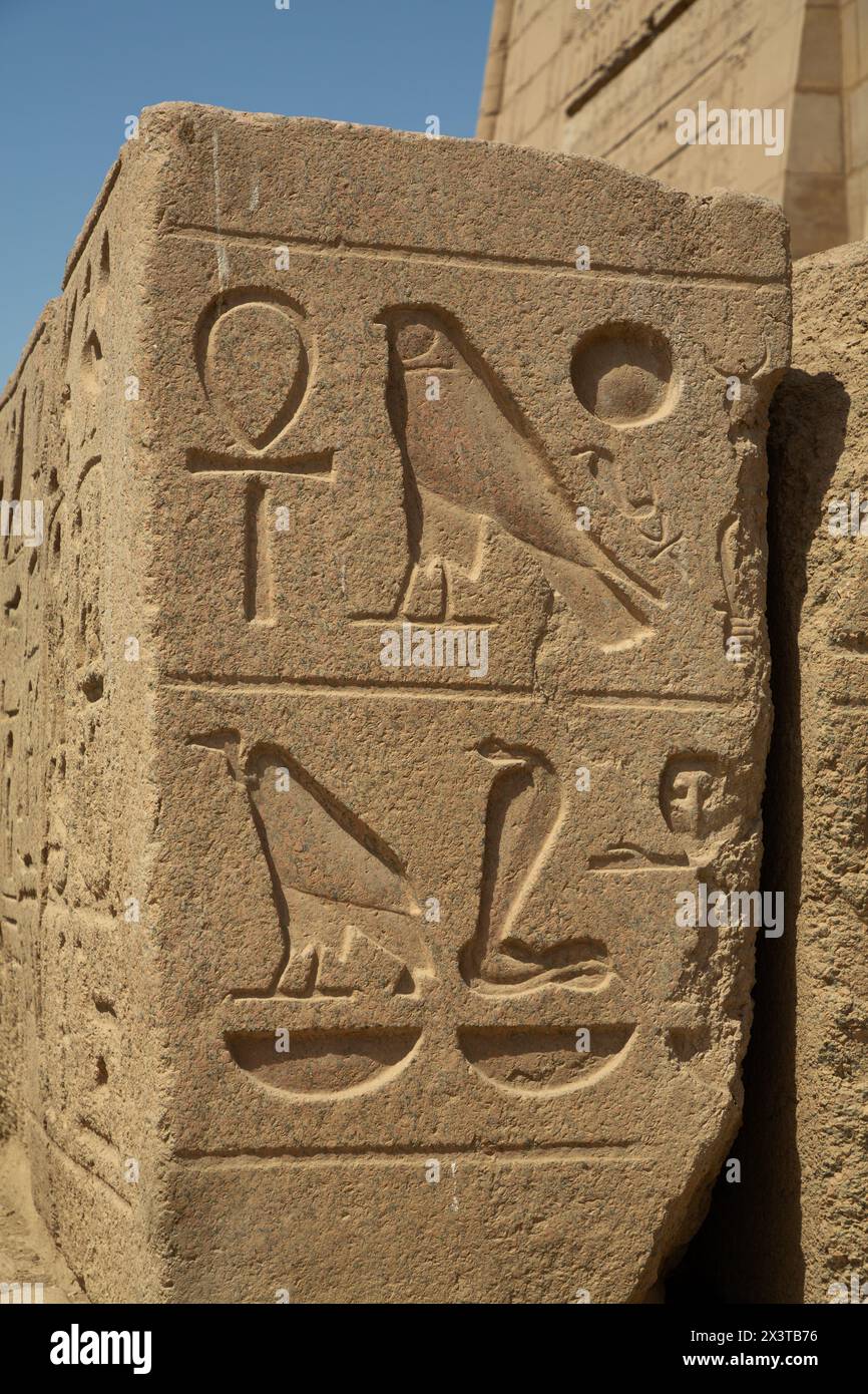 Ankh and Other Reliefs, Pylon 8, Karnak Temple Complex, UNESCO World ...
