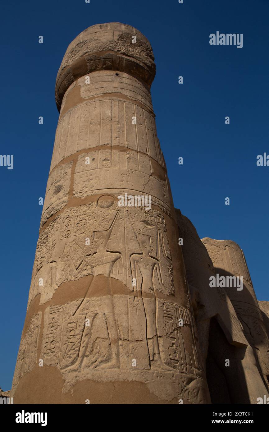 Relief of Pharaohs, Column, Luxor Temple, UNESCO World Heritage Site ...