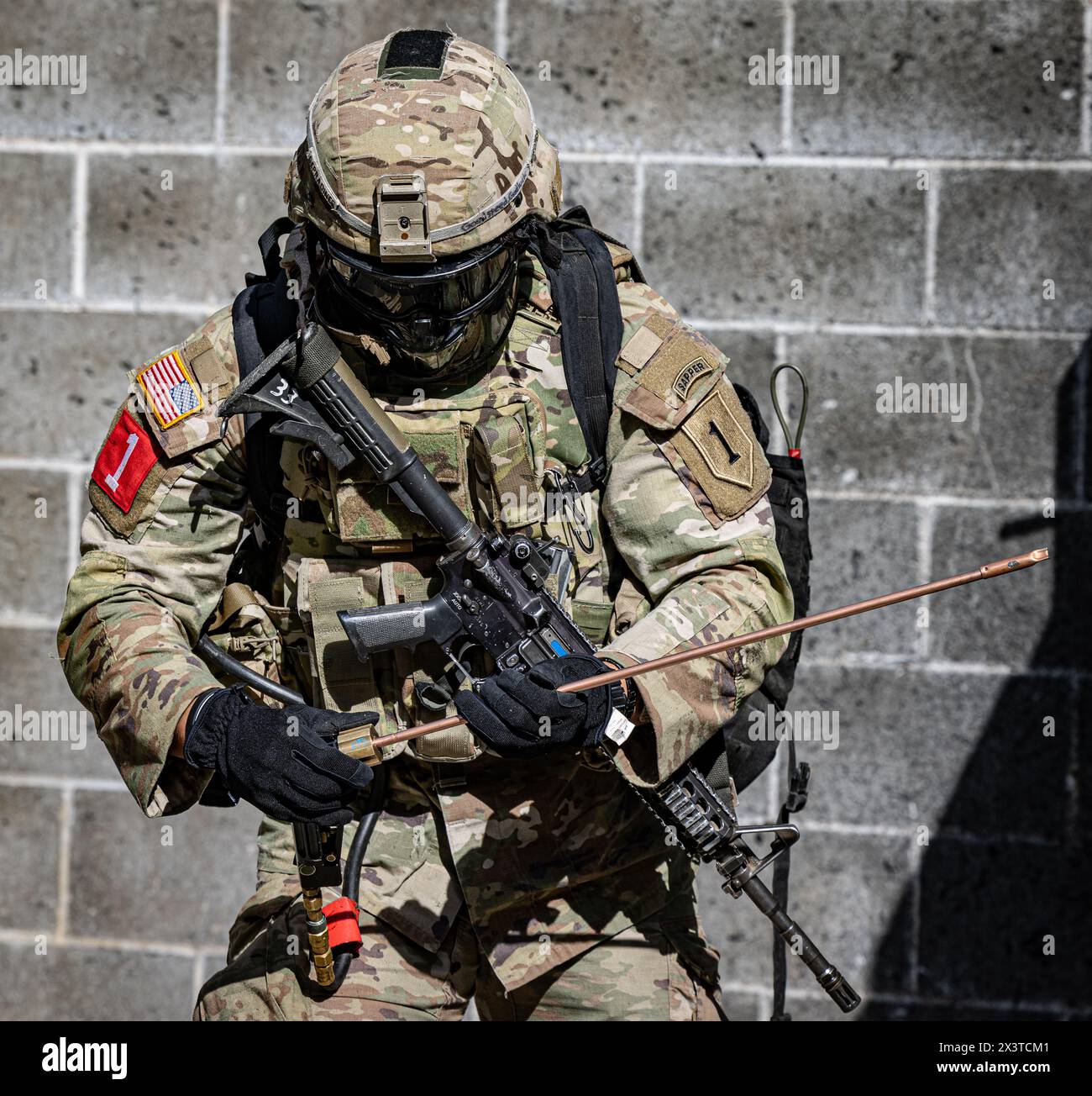 U.S. Army Sappers perform breaching operations in an urban environment during the 2024 Best ...