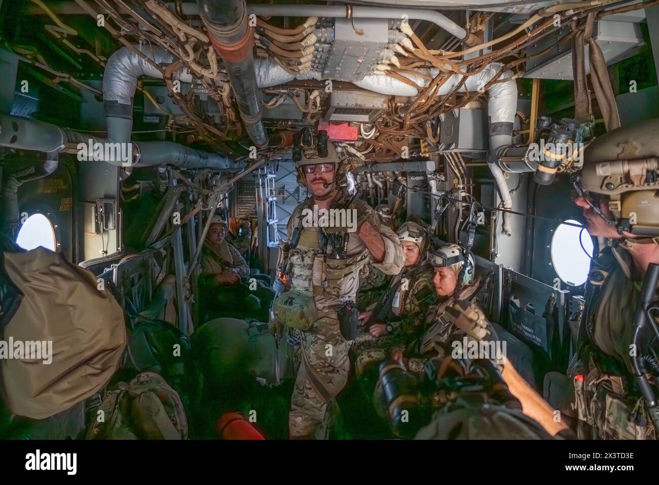 U.S. service members of the 82nd Expeditionary Rescue Squadron practice ...