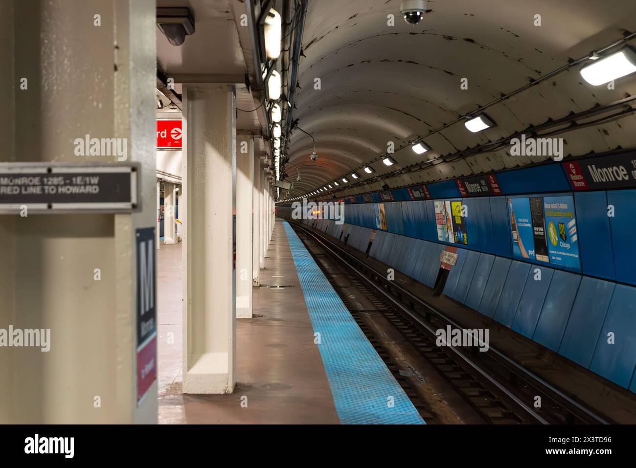 Chicago, Illinois - United States - April 24th, 2024: Train platform at ...