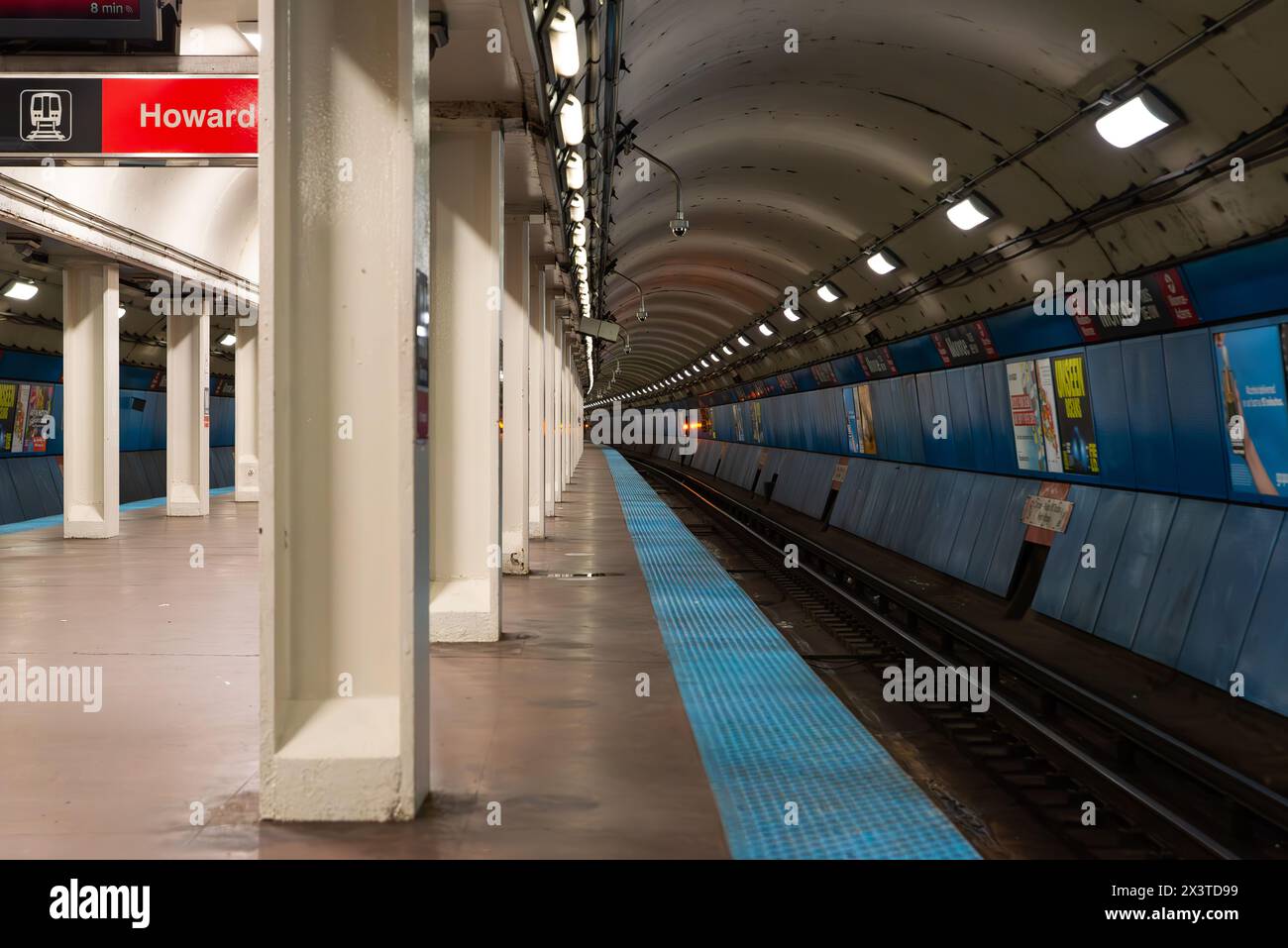 Chicago, Illinois - United States - April 24th, 2024: Train platform at ...