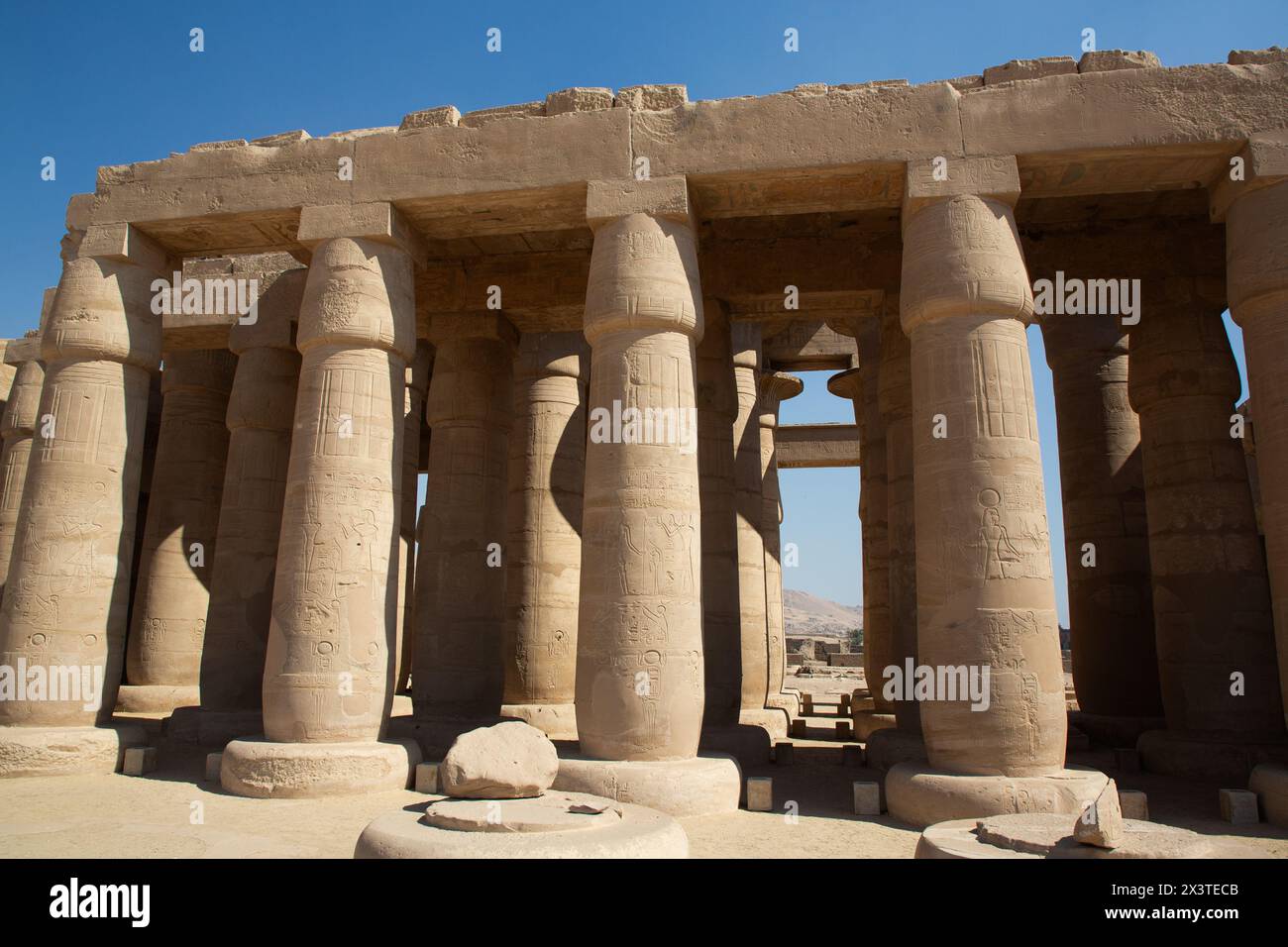 Colunms, Hypostyle Hall, Ramesseum, Memorial Temple of Pharaoh Ramesses ...