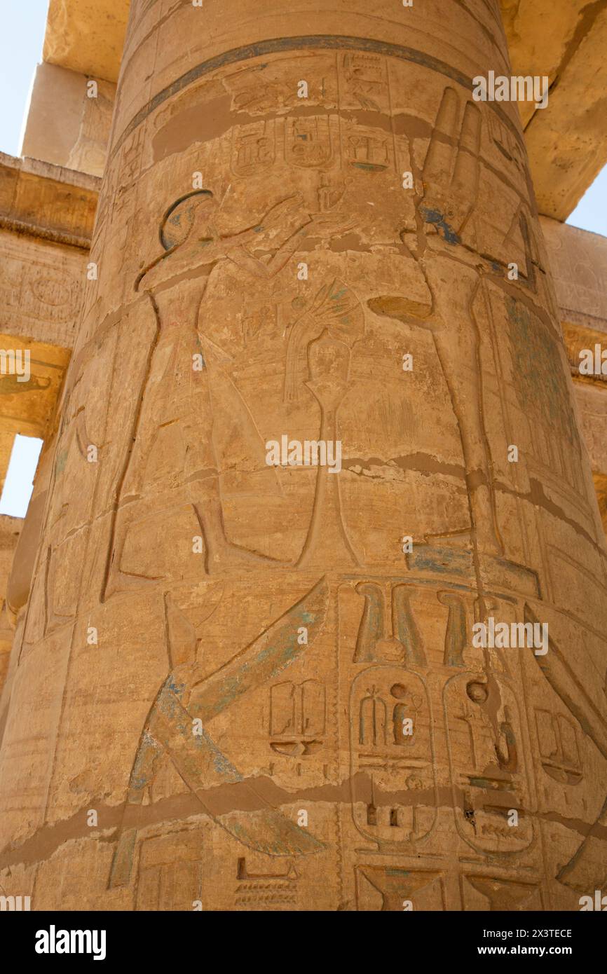 Reliefs, Hypostyle Hall, Ramesseum, Memorial Temple of Pharaoh Ramesses ...