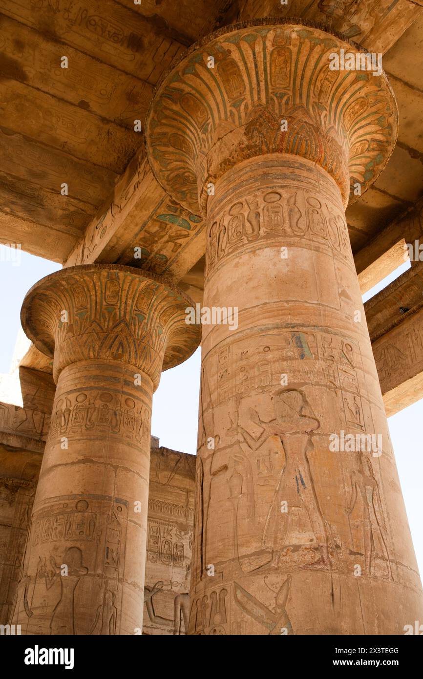 Colunms, Hypostyle Hall, Ramesseum, Memorial Temple of Pharaoh Ramesses ...