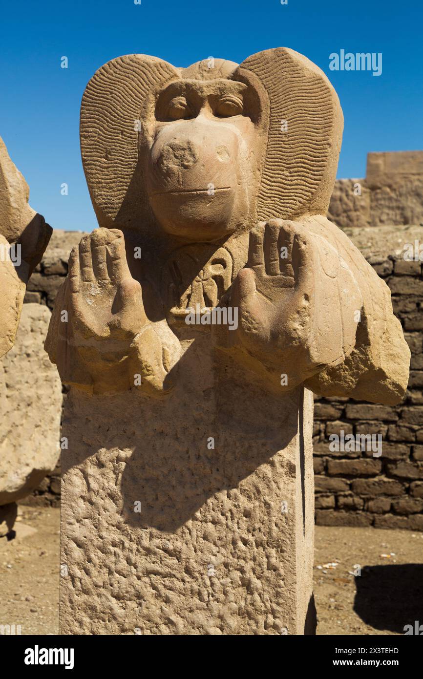 Statue of Baboon God, Ramesseum, Memorial Temple of Pharaoh Ramesses II ...
