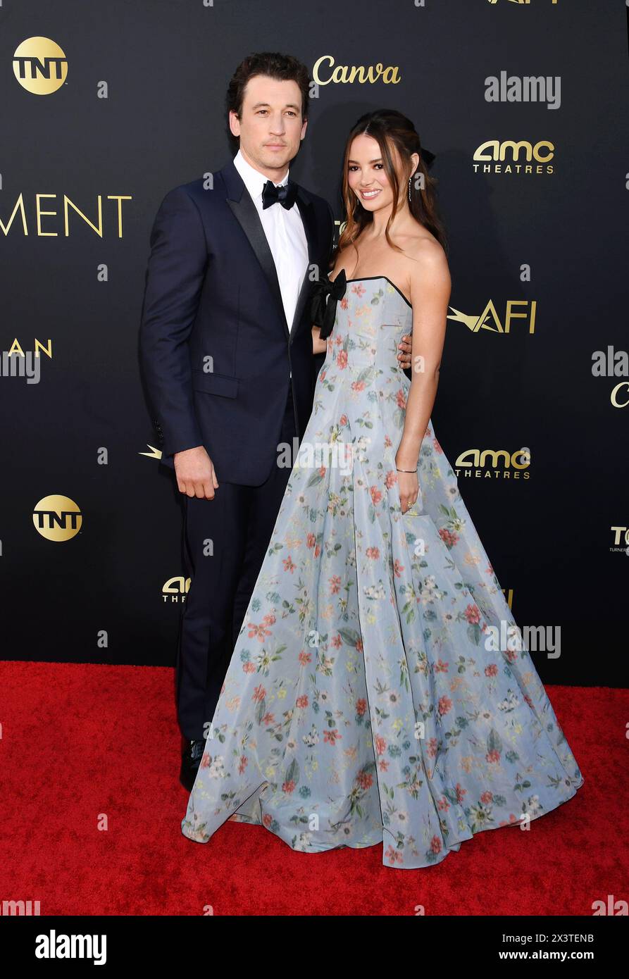 HOLLYWOOD, CALIFORNIA - APRIL 27: (L-R) Miles Teller and Keleigh Sperry ...