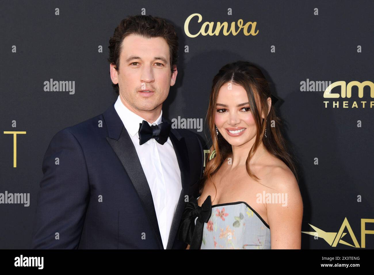HOLLYWOOD, CALIFORNIA - APRIL 27: (L-R) Miles Teller and Keleigh Sperry ...