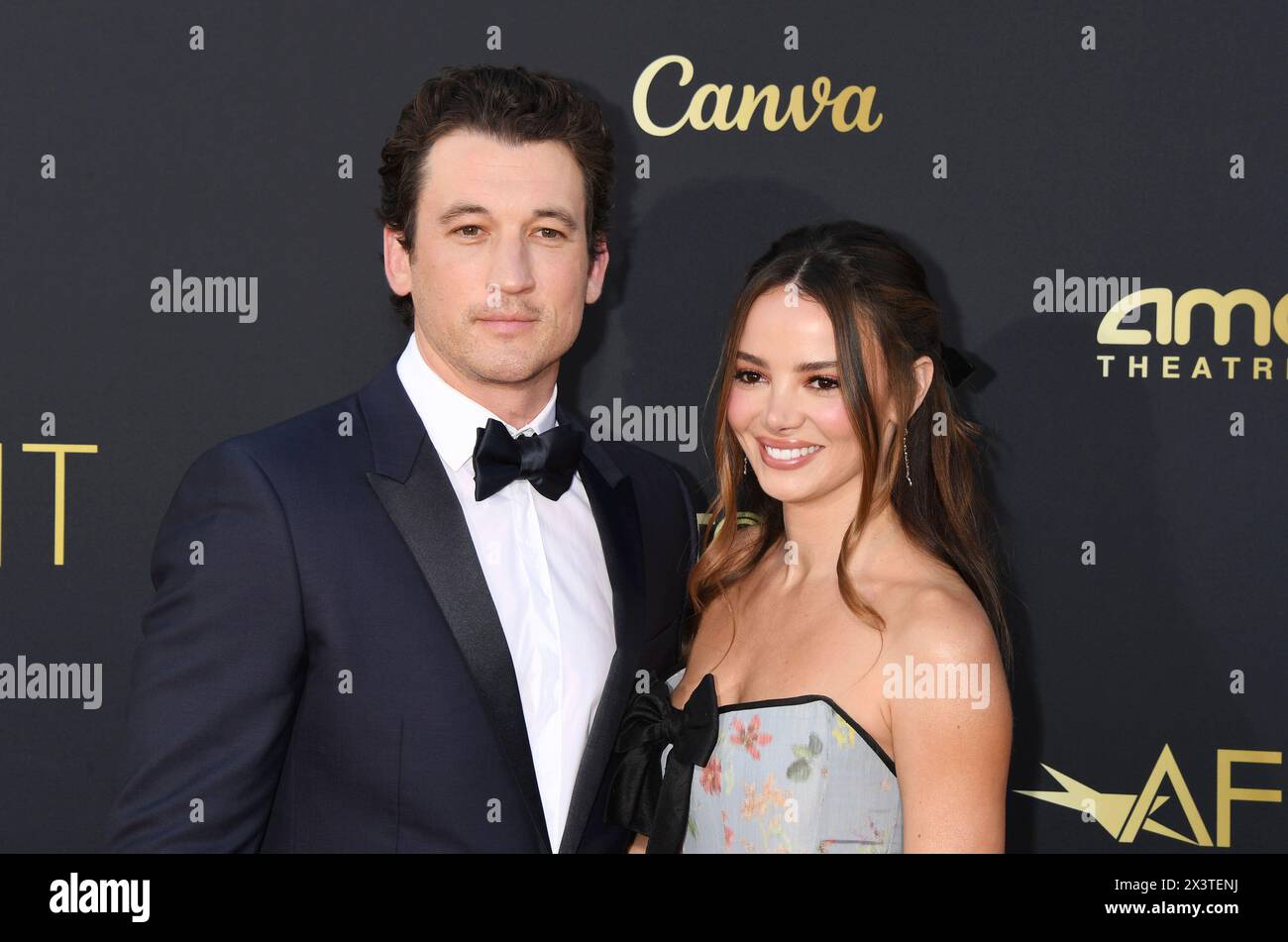 HOLLYWOOD, CALIFORNIA - APRIL 27: (L-R) Miles Teller and Keleigh Sperry ...