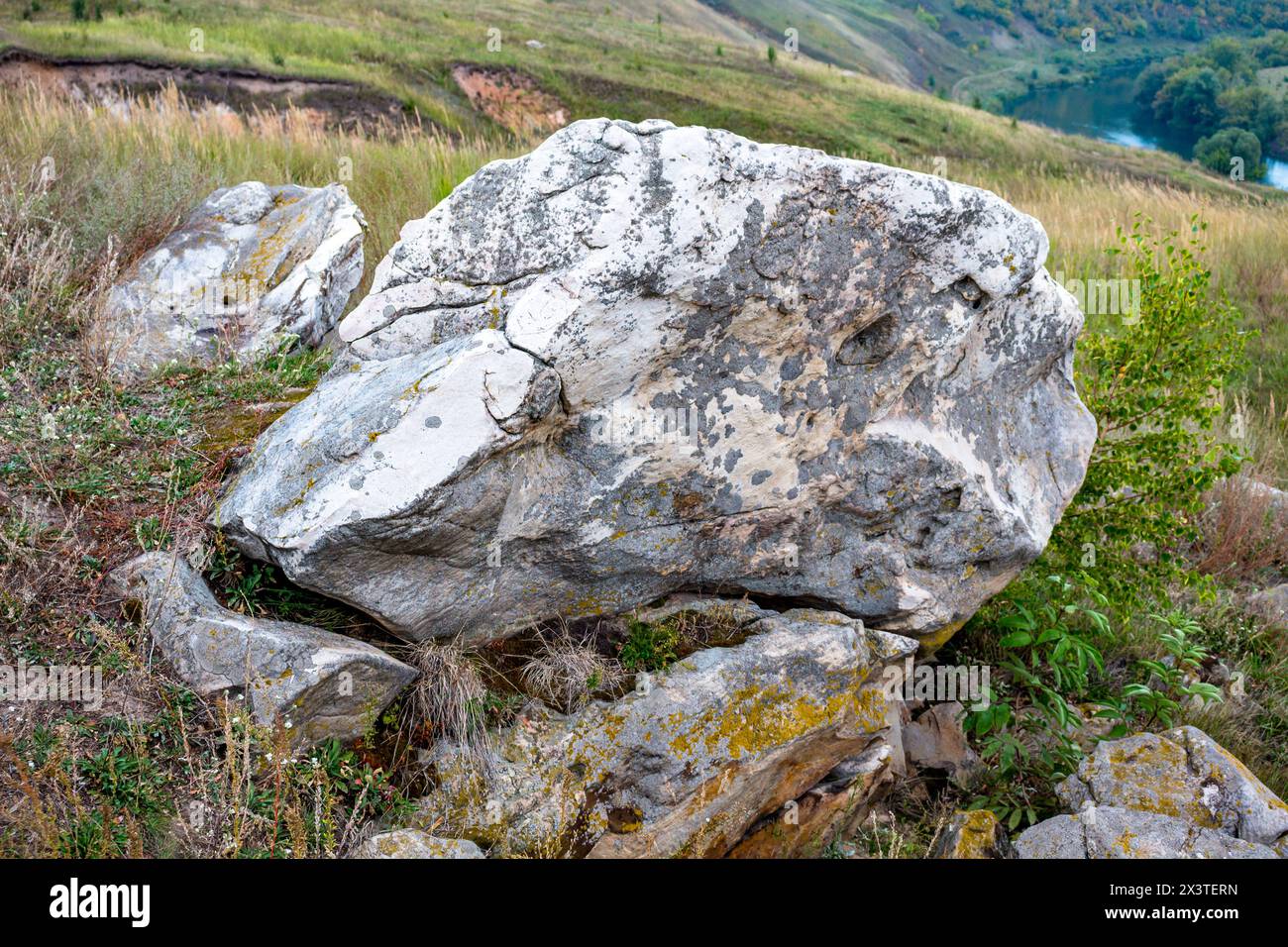 Sacred stones in the area of the village of Krasnogorye. The nature ...