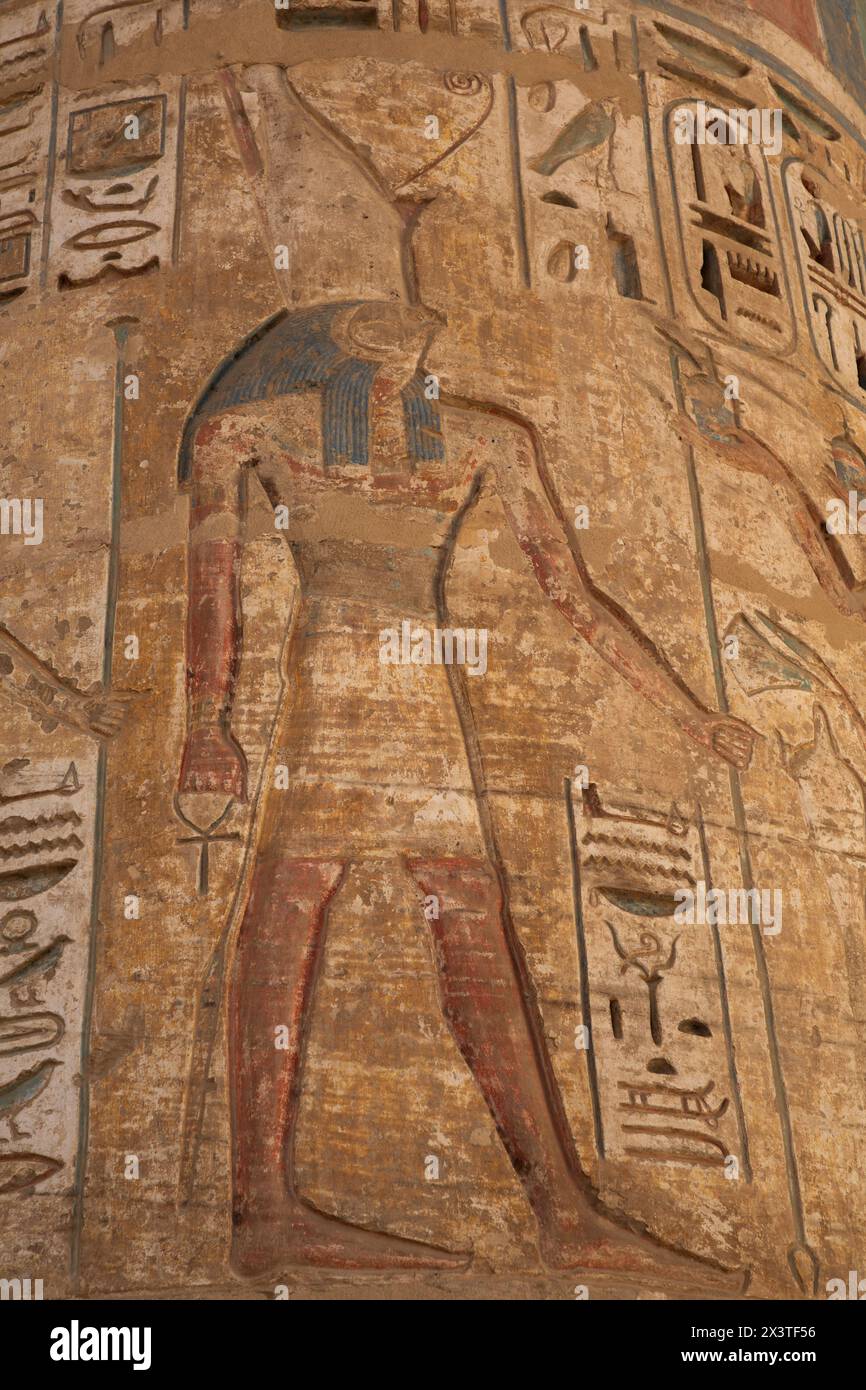 Column Reliefs, West Portico, Medinet Habu, Mortuary Temple of Ramesses III, 1187-56 BCE ...