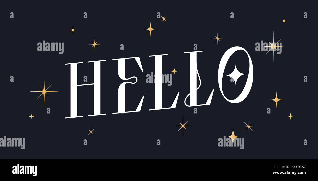 Hello hand draw lettering calligraphy hi-res stock photography and ...