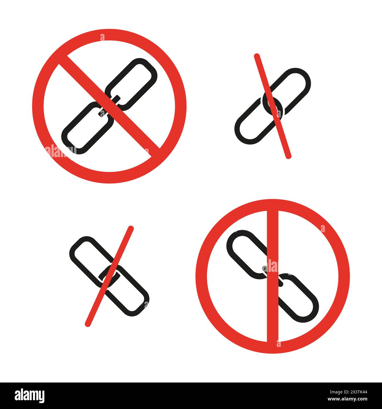 No linking Vector symbol. Disconnected chains prohibited. Red circle ...
