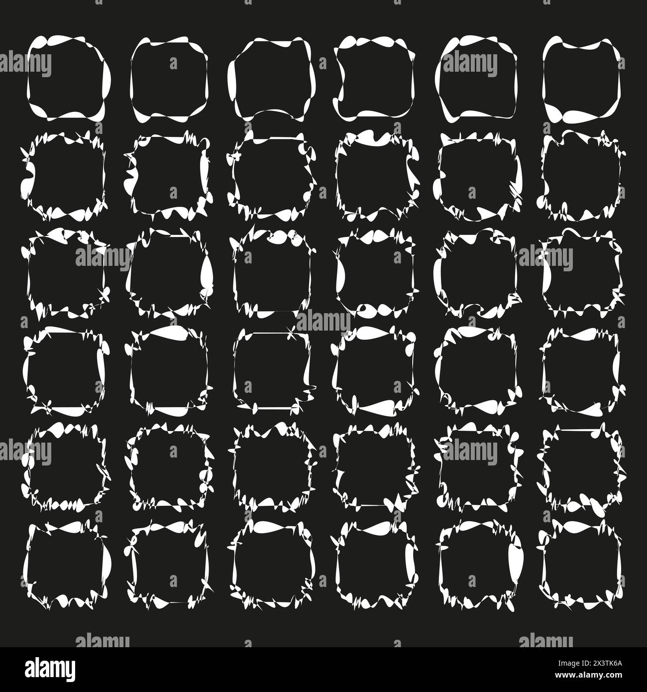 Variety of square frames set. Hand-drawn style borders Vector ...
