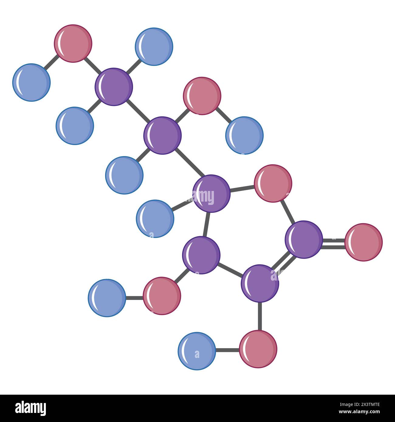 Simple Vitamin C Molecule Structure Stock Vector Image & Art - Alamy