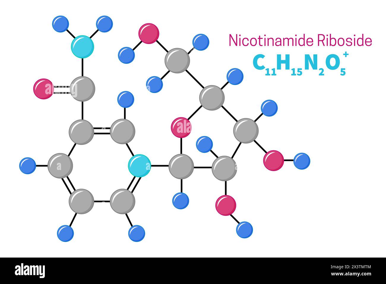 Nicotinamide Riboside or Vitamin B3 Molecule Structure Formula Illustration Stock Vector Image ...