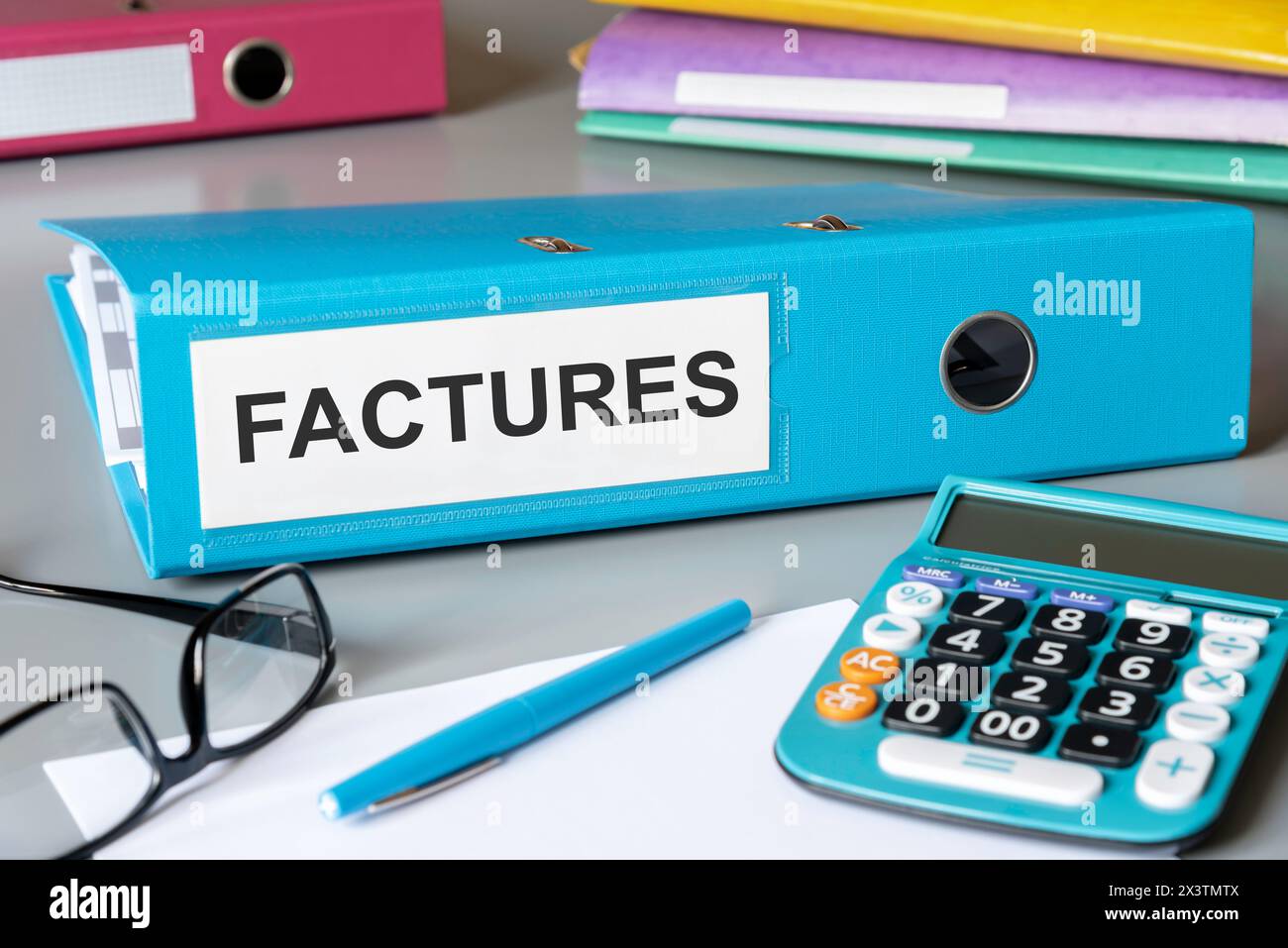 Paper storage binder. Invoices Stock Photo - Alamy