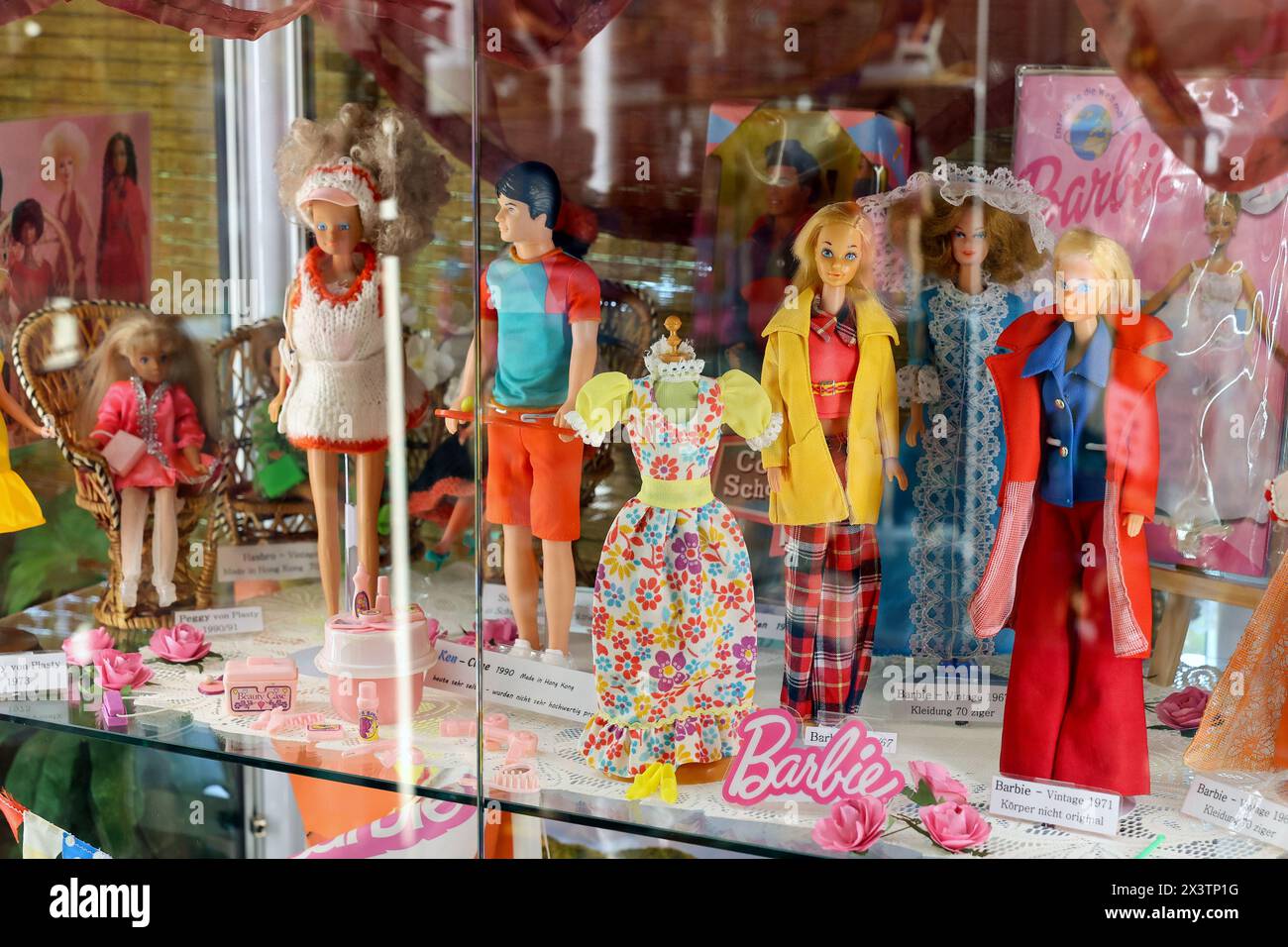 Nienhagen, Germany. 26th Apr, 2024. Barbie dolls are on display in the ...