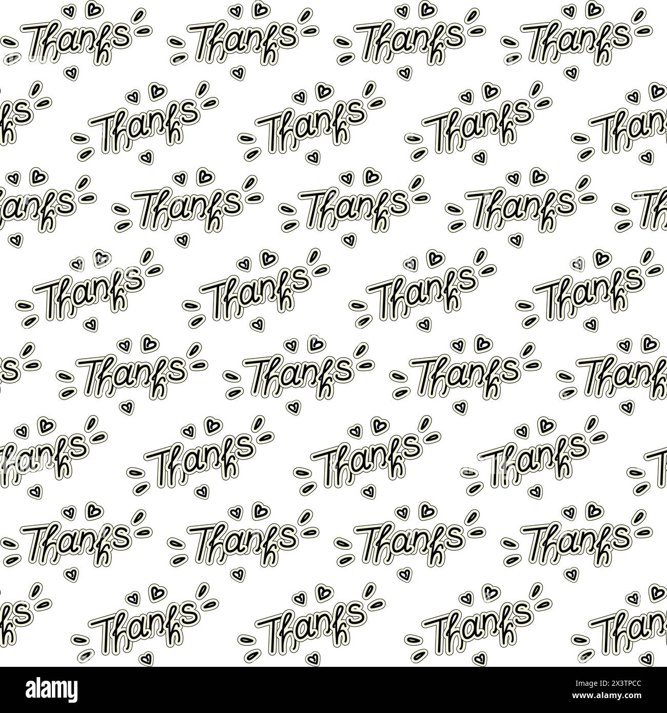 Thanks Hand writing Lettering with decorative elements around and ...