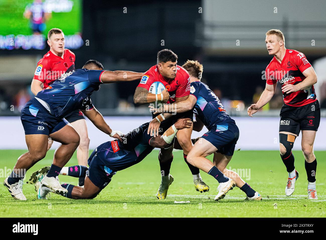 Christchurch, New Zealand, 26 April, 2024. Levi Aumua of the Crusaders ...