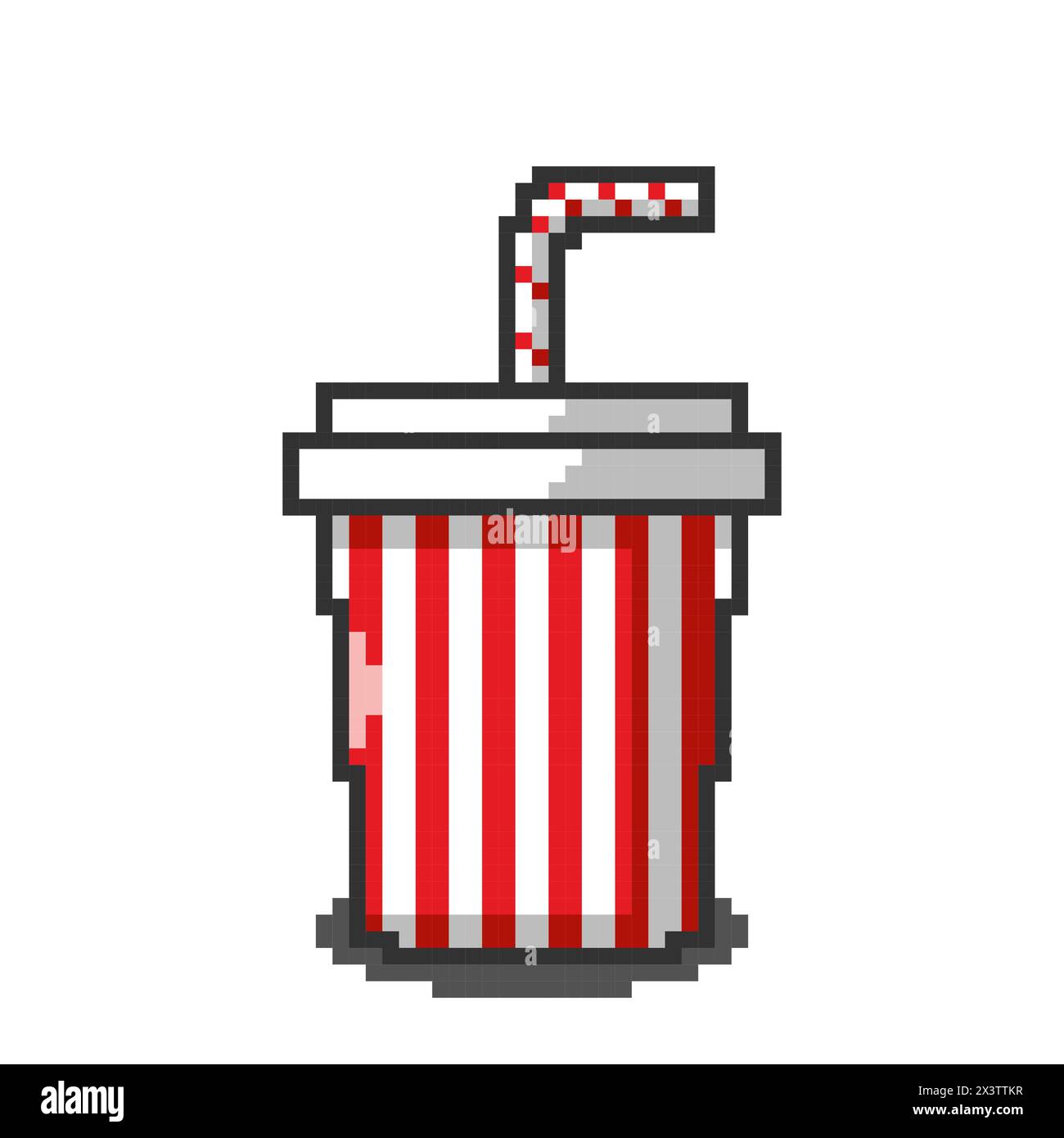 Vector Illustration of Soda cup with Pixel Art Design, perfect for food ...