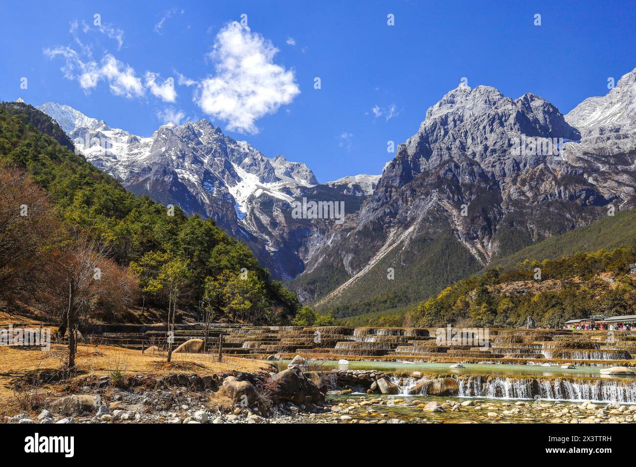 Stunning scenery of Blue Moon Valley in Lijiang, Yunnan, China, with ...