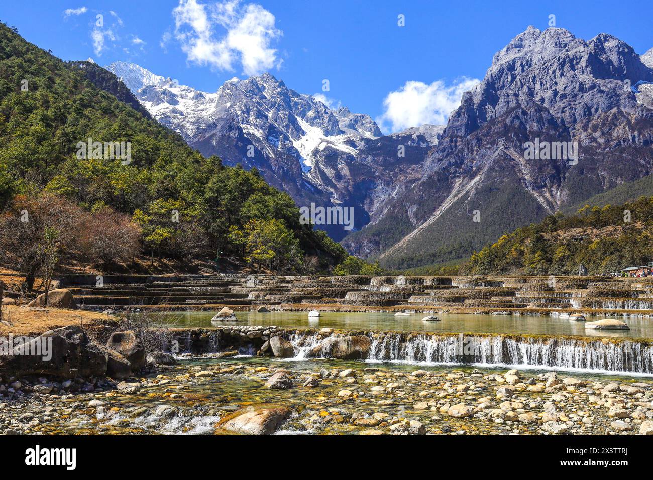 Stunning scenery of Blue Moon Valley in Lijiang, Yunnan, China, with ...