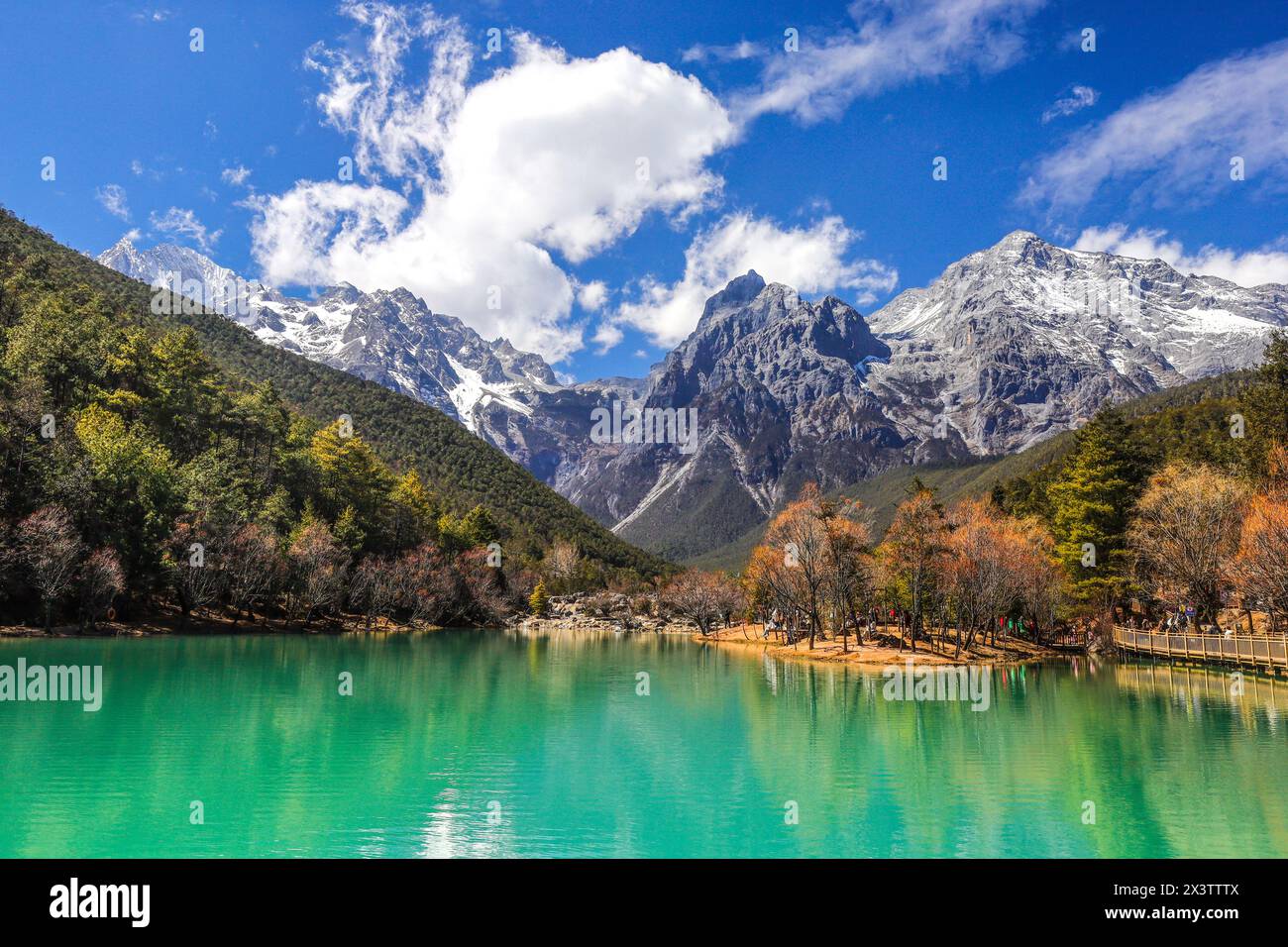 Stunning scenery of Blue Moon Valley in Lijiang, Yunnan, China, with ...