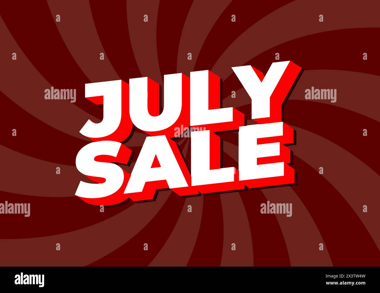 July sale. Text effect design in 3 dimension style and eye catching ...
