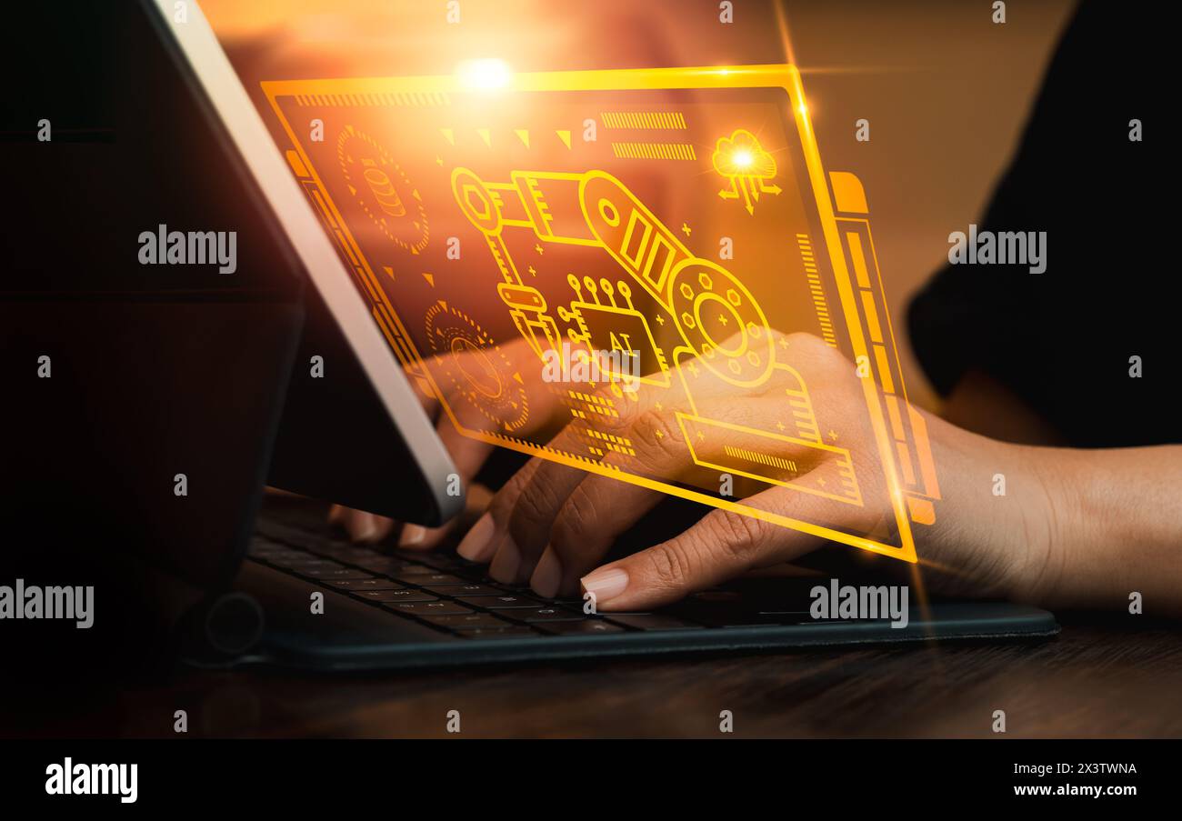 AI generated tools, Industrial technology concept. Factory automation ...