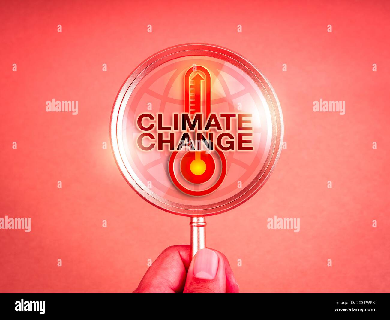 Global warming and greenhouse effect concepts. Word "CLIMATE CHANGE" on ...