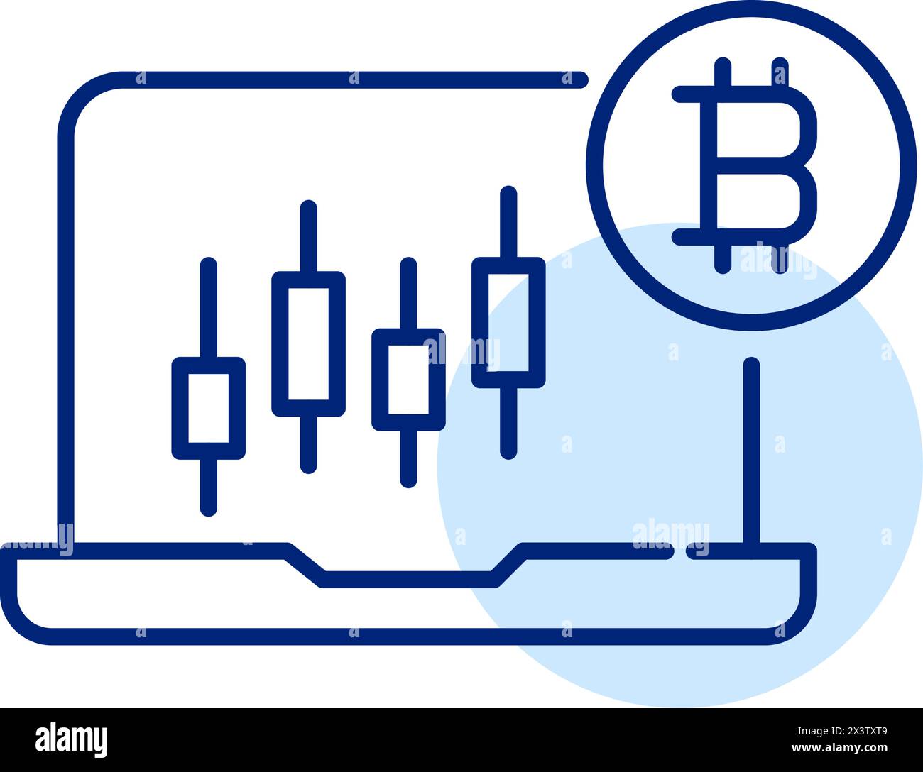 Bitcoin trading graph. Candlesticks chart with growing trend. Price ...