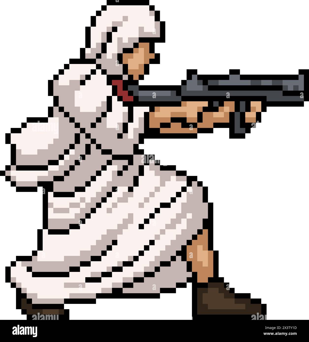 pixel art of gun war violence isolated background Stock Vector Image ...