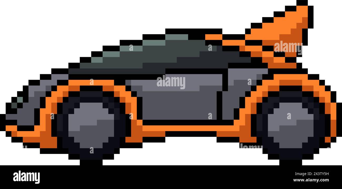 pixel art of fancy cartoon car isolated background Stock Vector Image ...