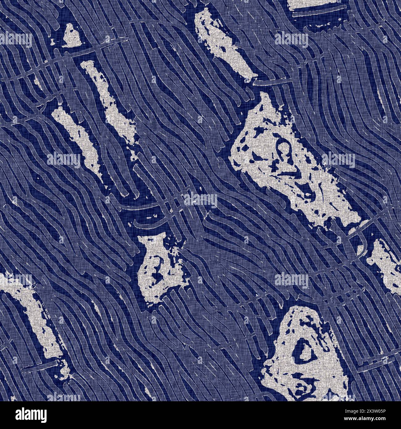 Denim blue dye effect seamless woven linen background, Distressed ink ...